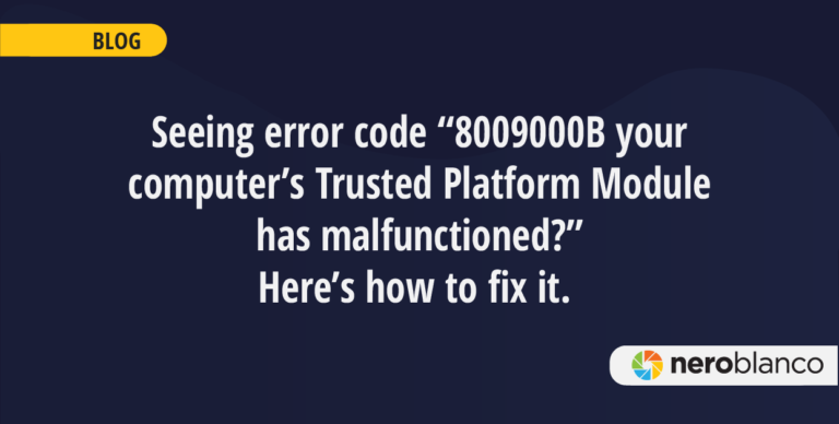 Your computer's Trusted Platform Module has malfunctioned - error code ...